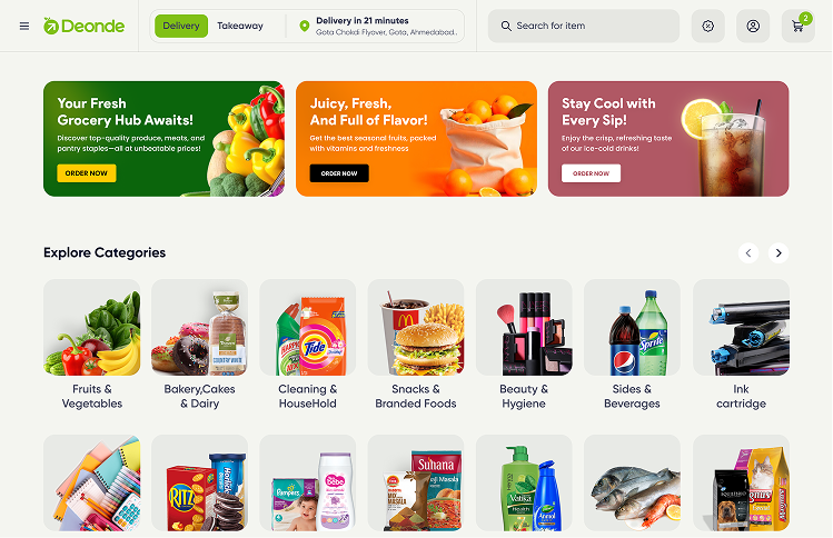 Grocery Delivery Website & App Templates | Deonde